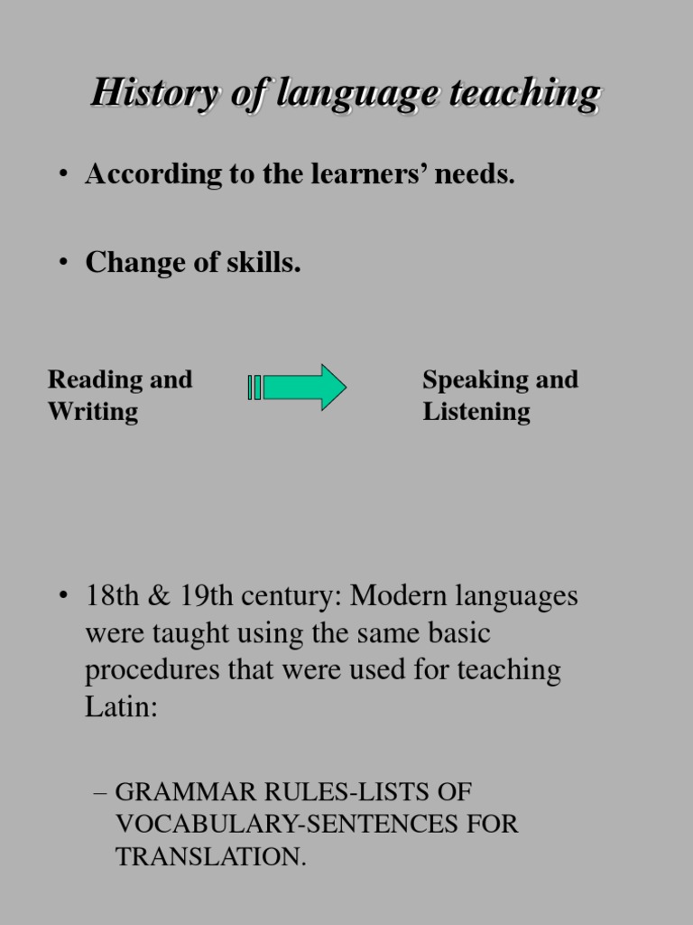 Evolution of Language Teaching Methods | PDF | Language Education | Speech