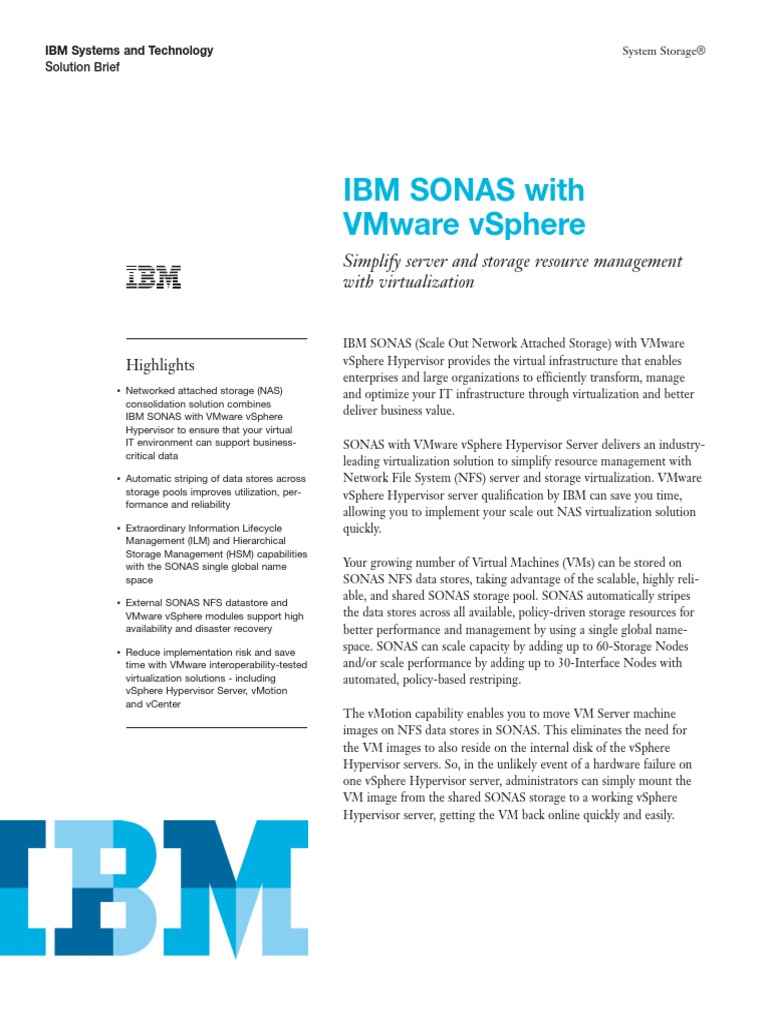 Ibm Sonas With Vmware | PDF | V Mware | Virtualization