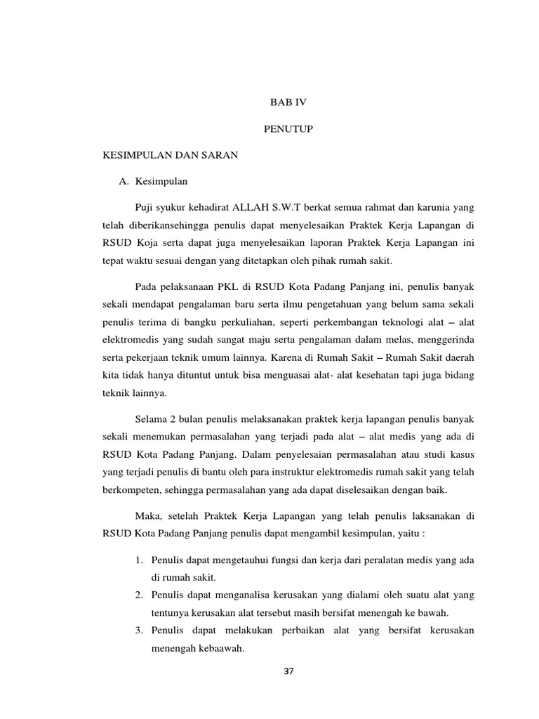 BAB IV Kesimpulan Dan Saran | PDF