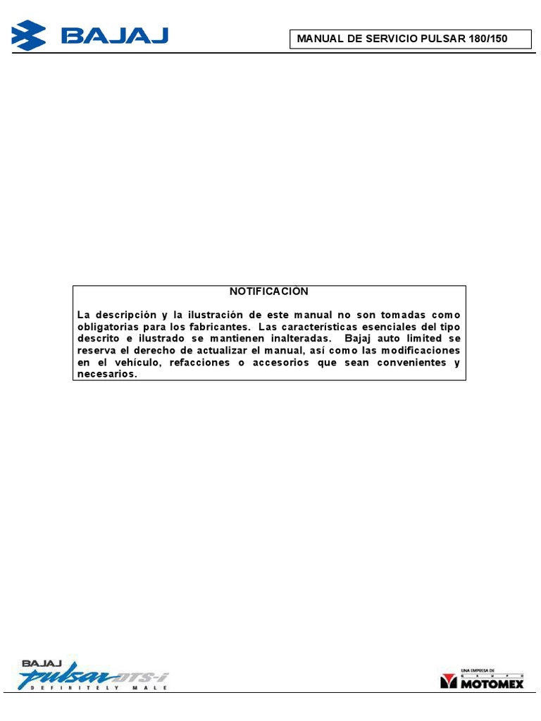 (BAJAJ) Manual de Taller Bajaj Pulsar 180-150 PDF | PDF | Motocicleta ...