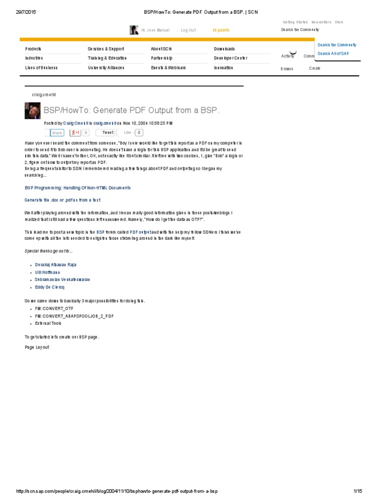 BSP - HowTo - Generate PDF Output From A BSP | PDF | Portable Document Format | String (Computer ...