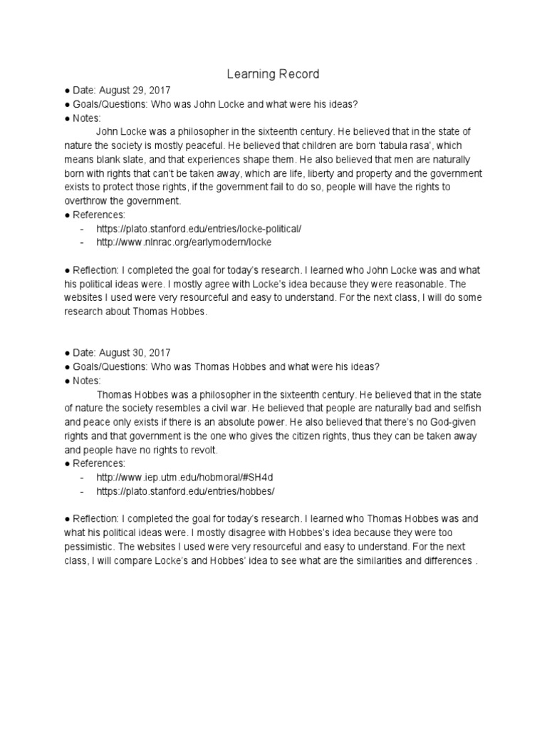 Learning Record | PDF | Academic Discipline Interactions | Cognitive ...