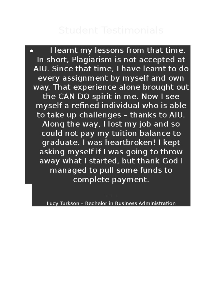 Student Success Story: Lucy Turkson | PDF