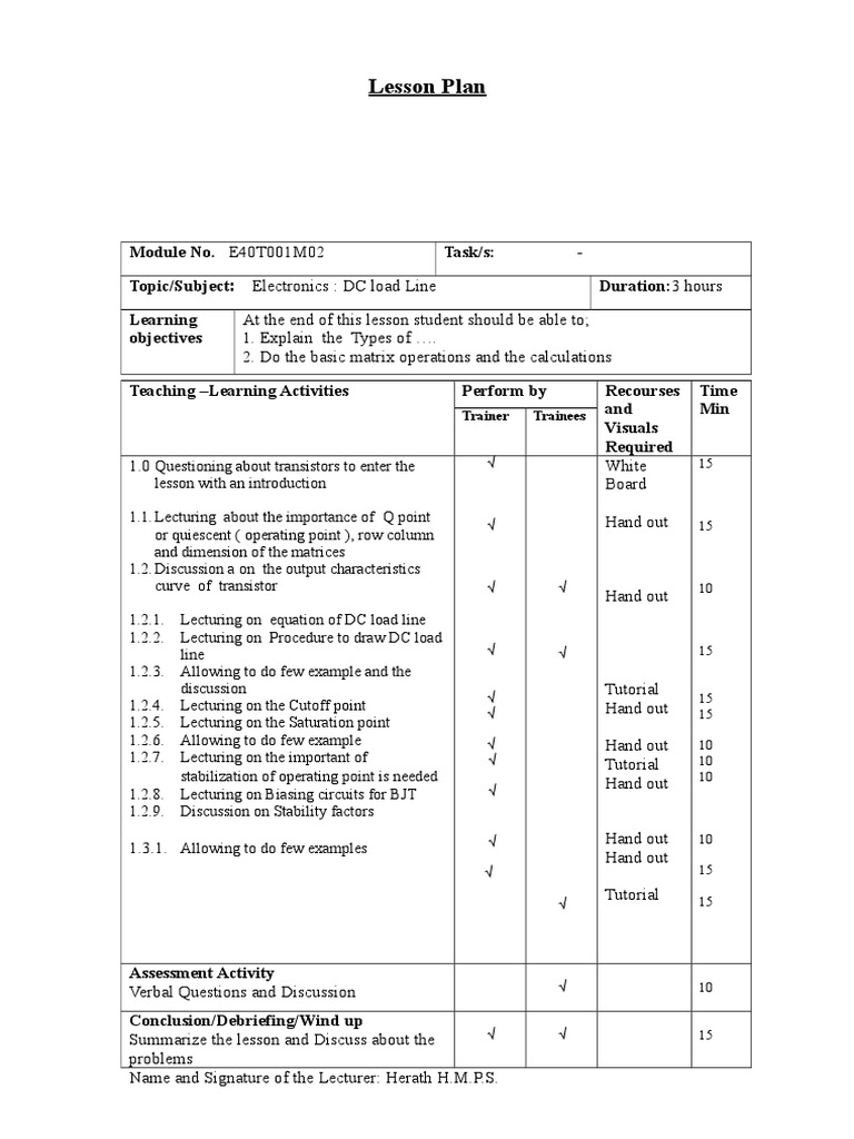 LP 3 Electronic 1 DC Load Line | PDF | Electricity | Electrical Engineering
