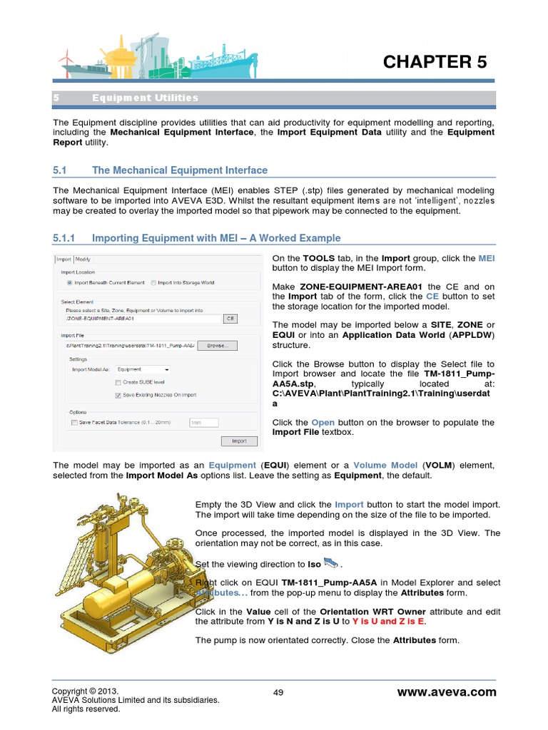 AVEVA E3D 2.1 Equipment Utilities Chapter 5 | Comma Separated Values ...