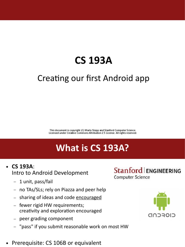 Creating Our First Android App: Licensed Under Creative Commons ...