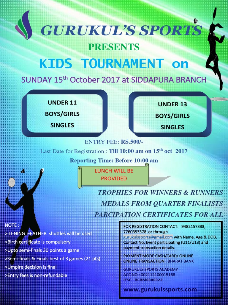 Kids Sports Tournament at Gurukul Siddapura | PDF