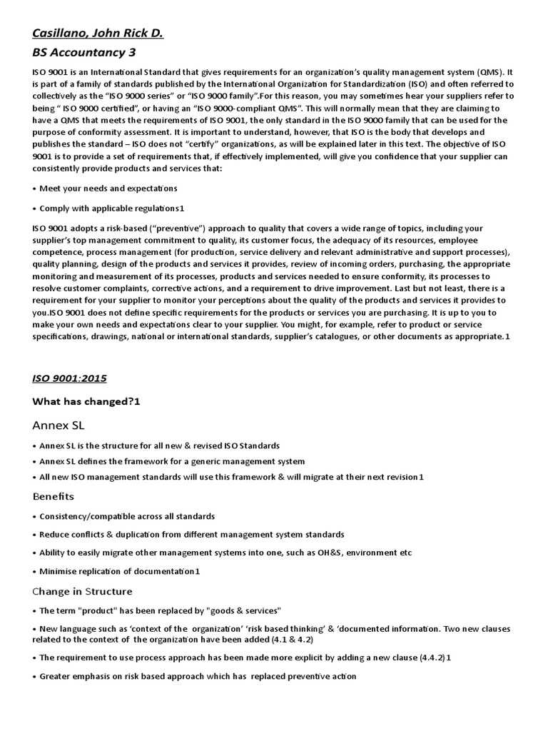 Iso 9001 | Download Free PDF | Quality Management System | Quality ...