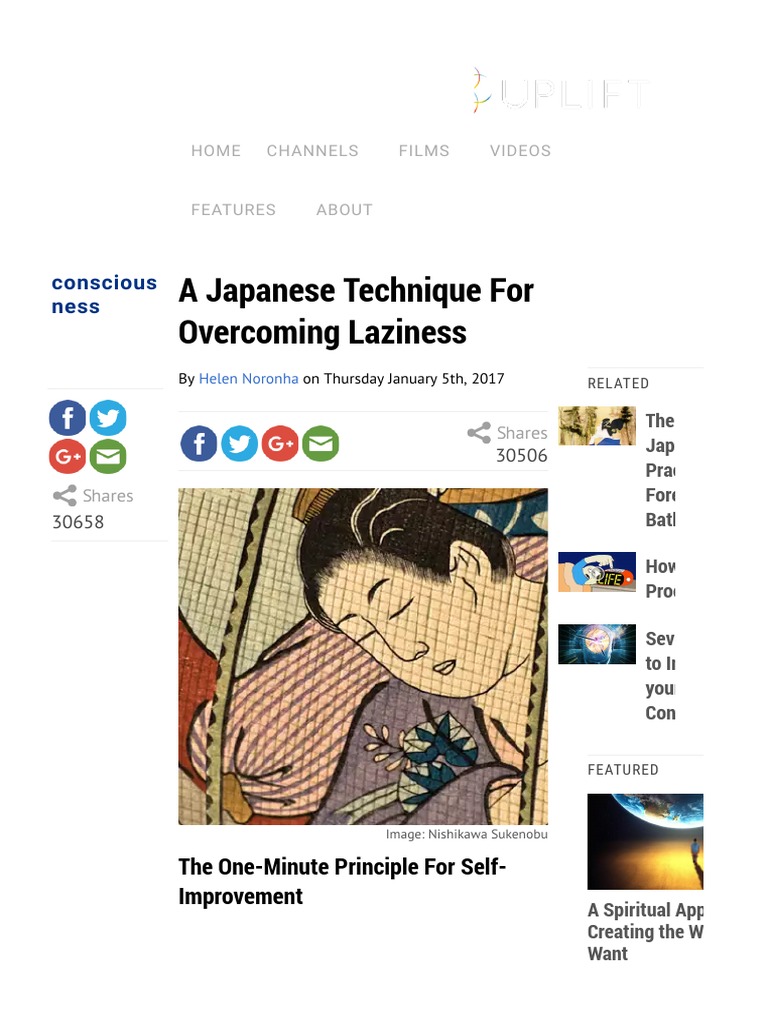 A Japanese Technique For Overcoming Laziness | PDF | Empathy | Psychology