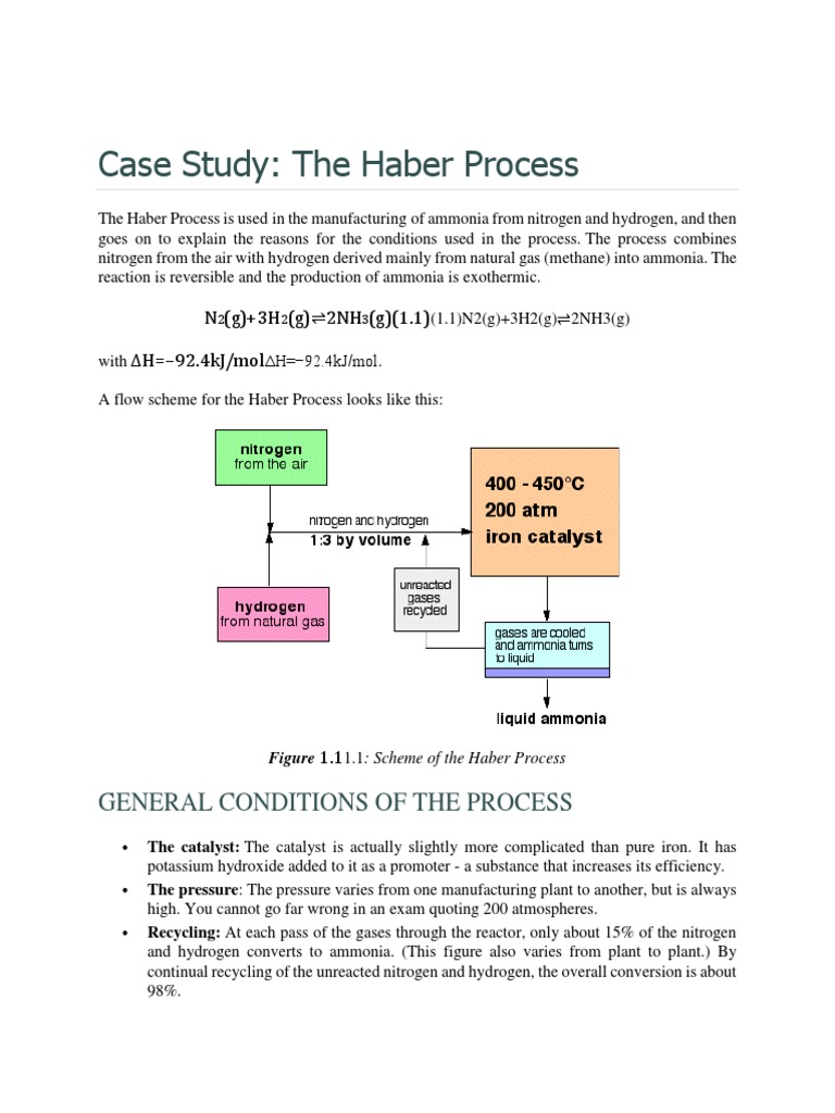 Haber Process - Case Study | PDF | Chemical Equilibrium | Ammonia