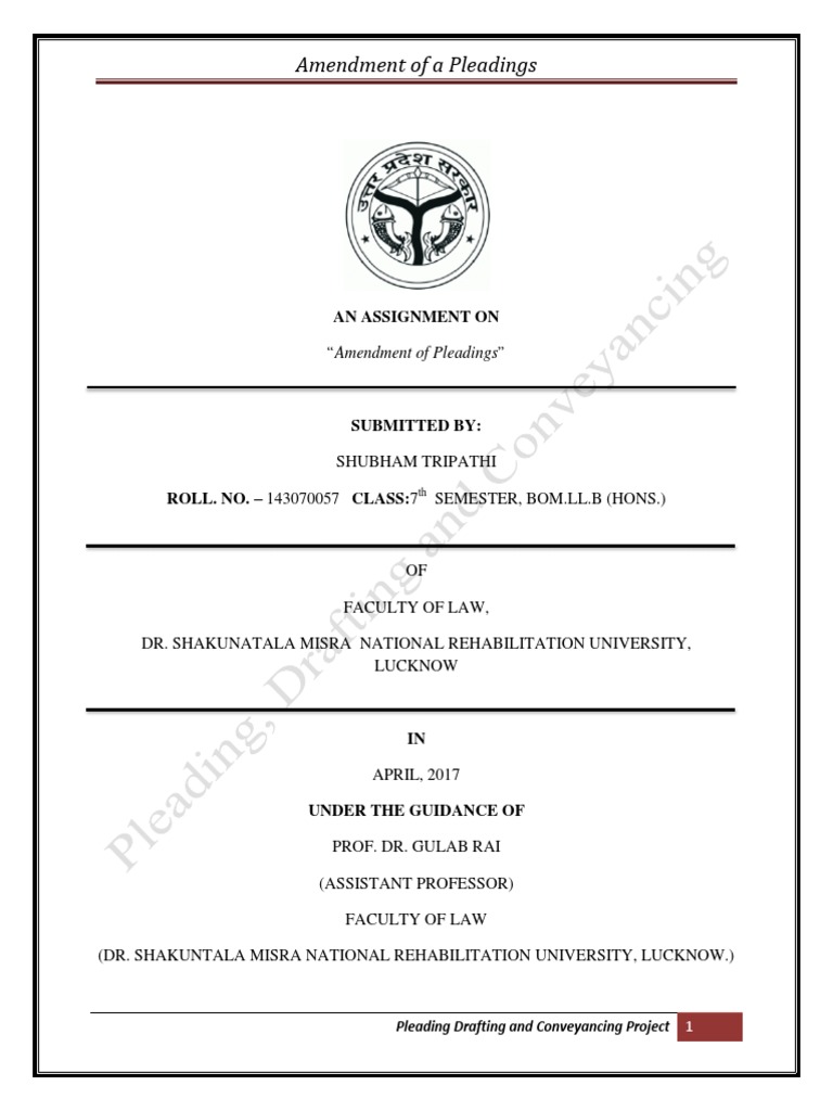 Pleading | Pleading | Legal Procedure