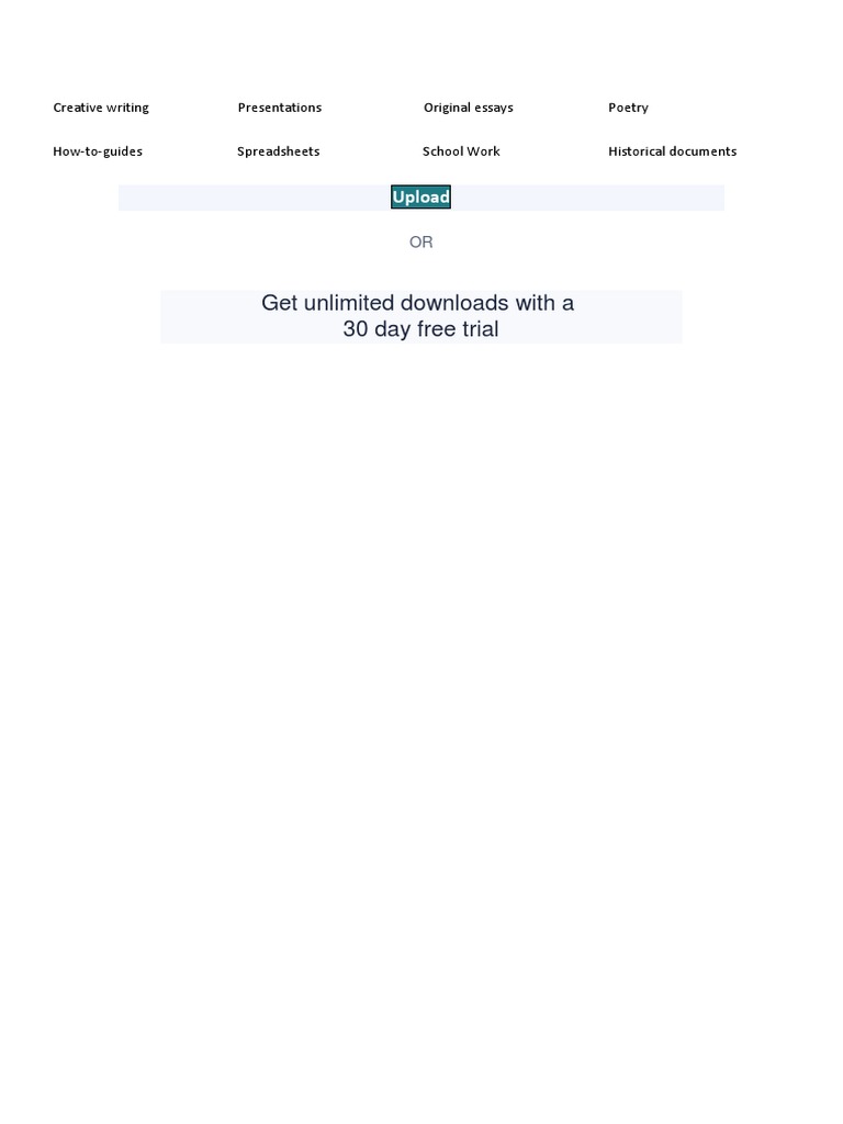 Get Unlimited Downloads With A 30 Day Free Trial: Upload | PDF