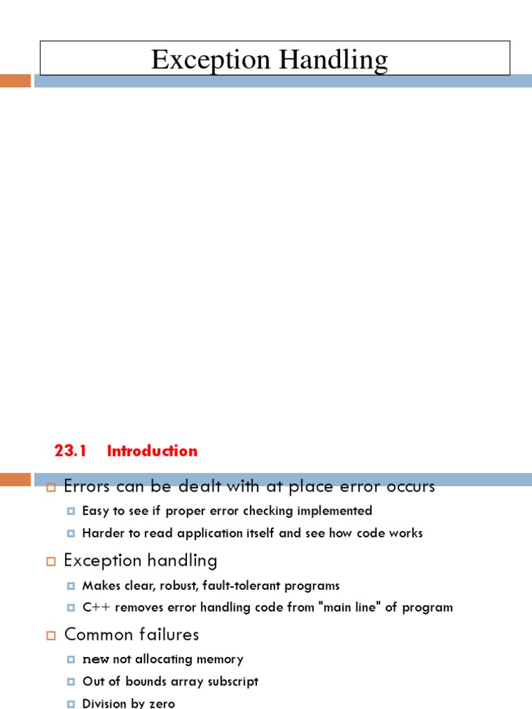 8 Exception Handling | PDF | Computer Engineering | Systems Engineering 8 Exception Handling | PDF | Computer Engineering | Systems Engineering