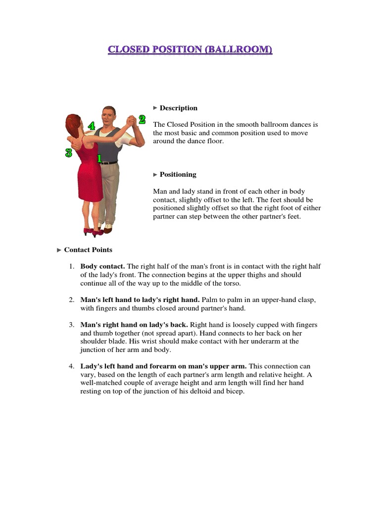 Dance Positions (BALLROOM) | PDF | Social Dance | Partner Dance