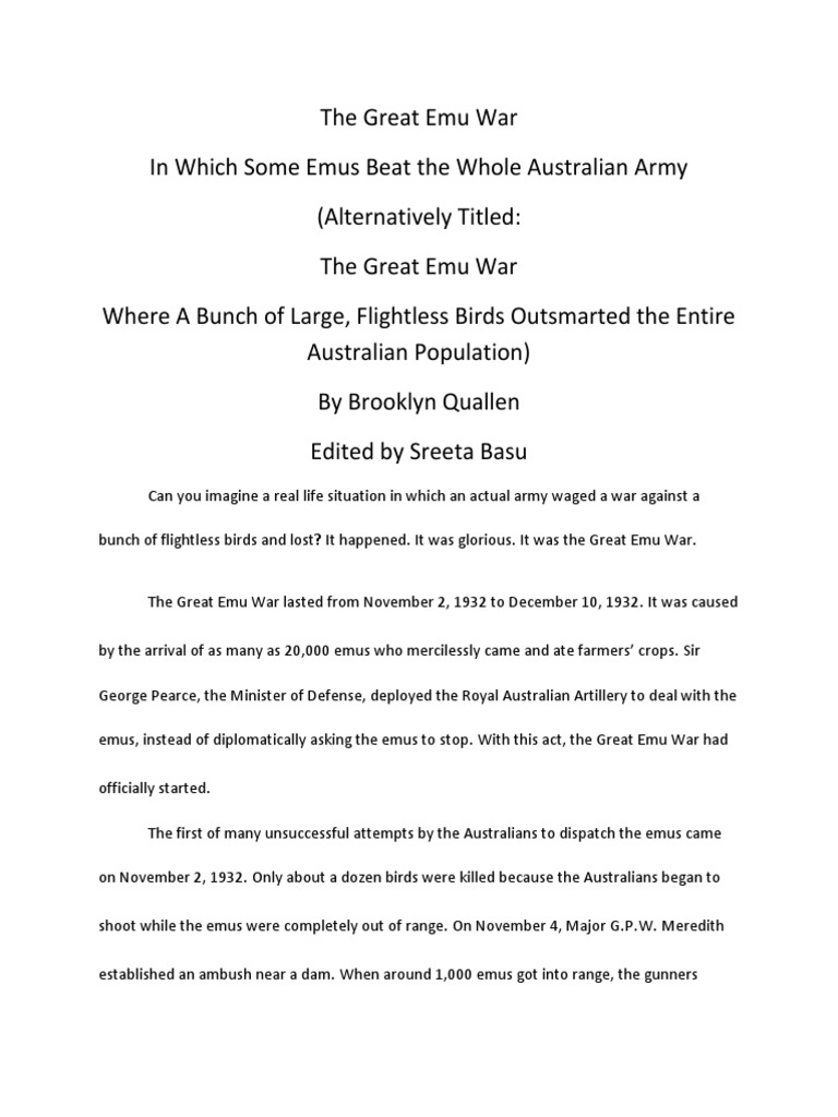 The Great Emu War | PDF | Battles | Military