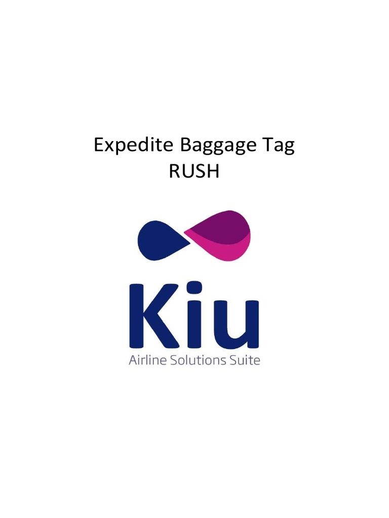 Expedite Baggage Tag RUSH Automatico | PDF | Aeronáutica | Industrias