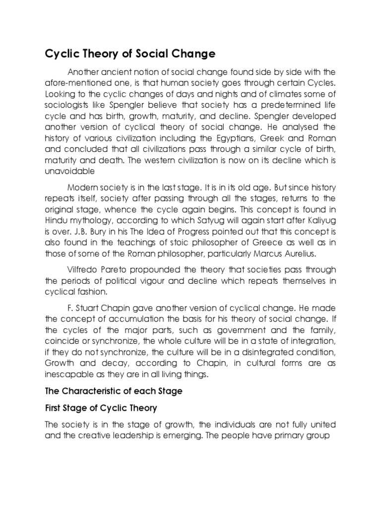 Cyclic Theory of Social Change | PDF | Civilization | Society