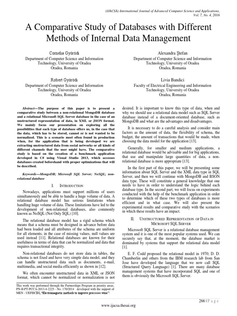 Paper 33-A Comparative Study of Databases With Different Methods of ...