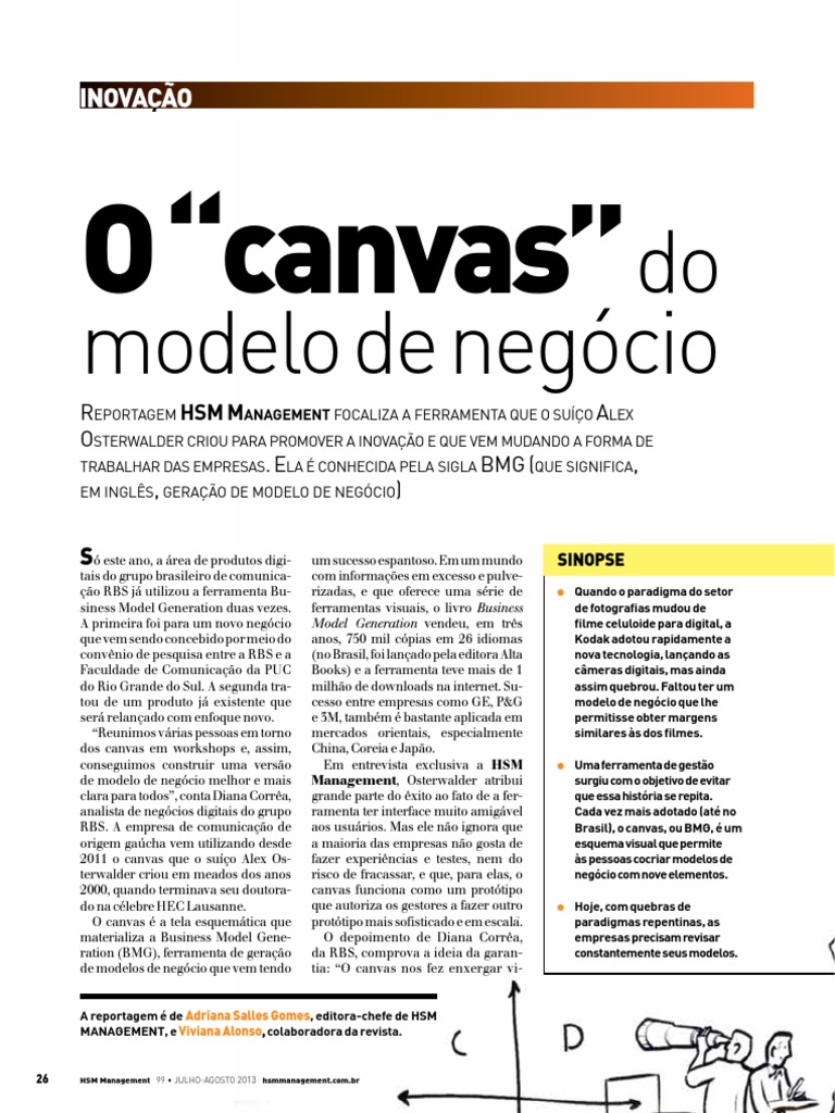O CANVAS Do Modelo de Negó Cio | PDF | Empresa Startup | Microempresas e empreendedores