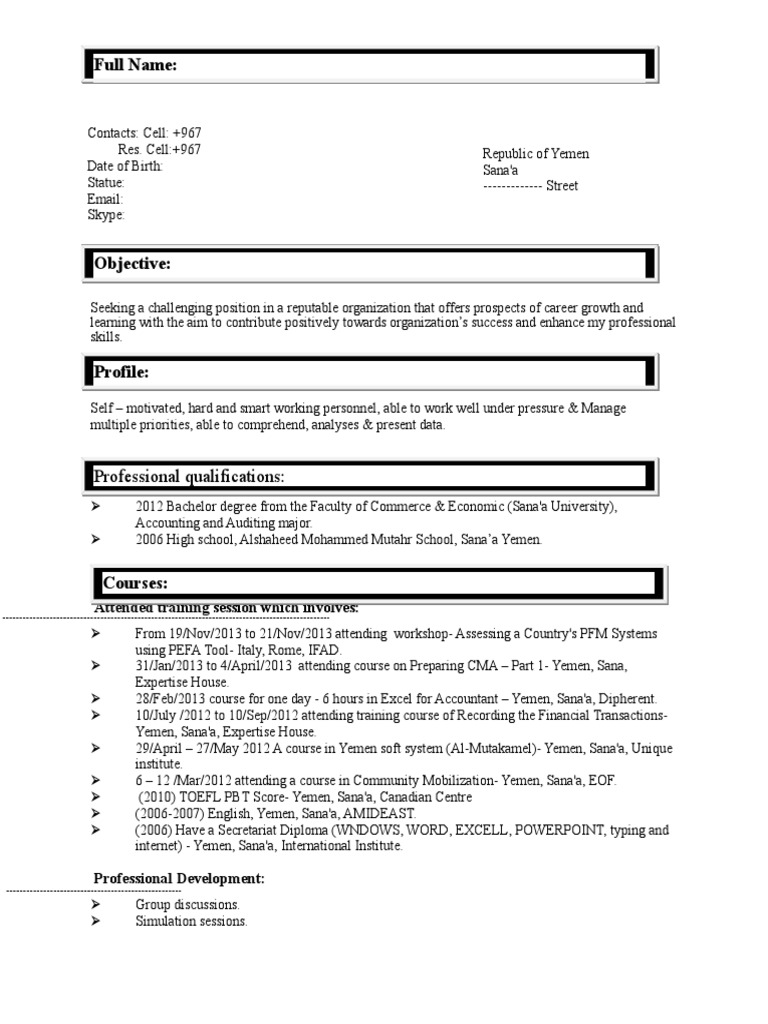 Accountant CV in English | PDF | Chief Financial Officer | Accounting