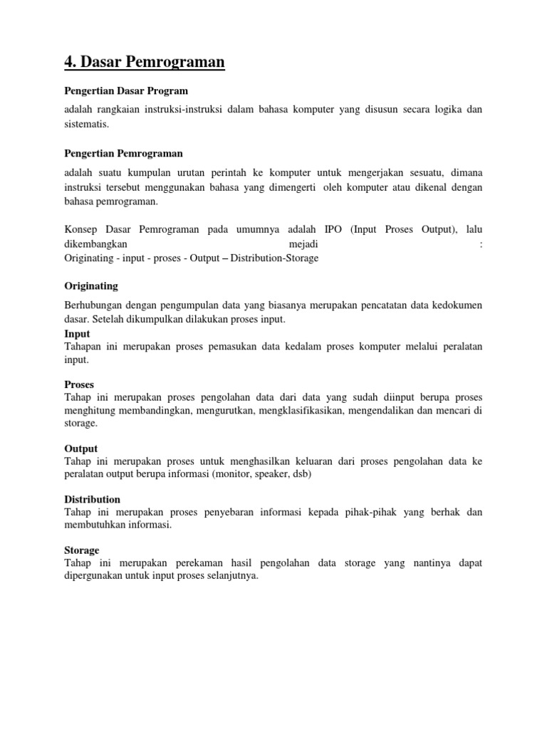 Konsep Dasar Pemrograman | PDF