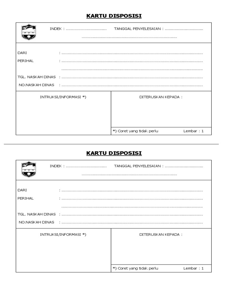 Kartu Disposisi Surat | PDF
