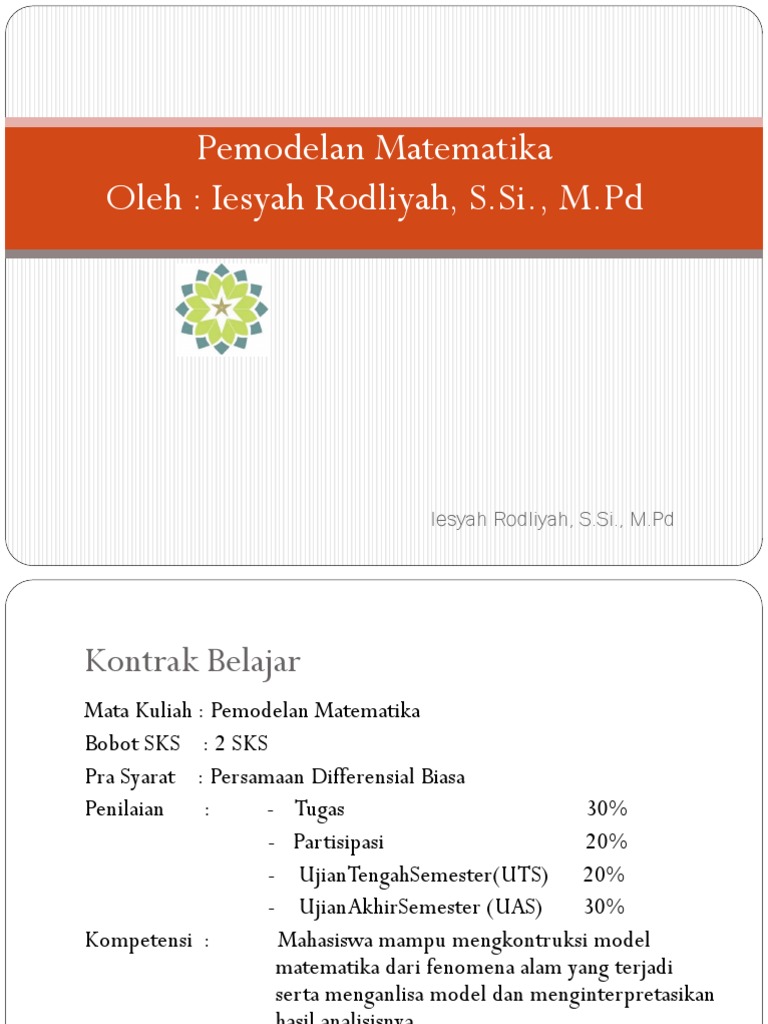 Pemodelan Matematika 2 | PDF