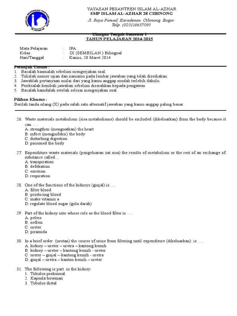 Uts Ipa 9 Bilingual SMT 1 | PDF | Buah Pelir | Pemupukan