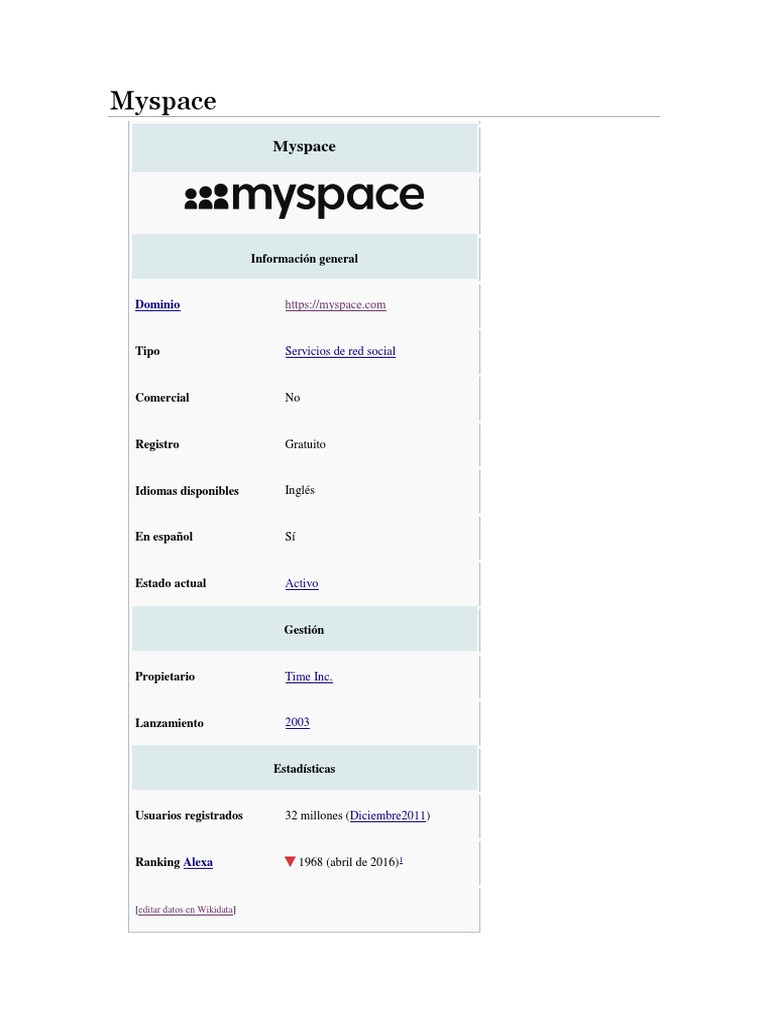 Myspace PDF | PDF | Mi espacio | Servicio de redes sociales