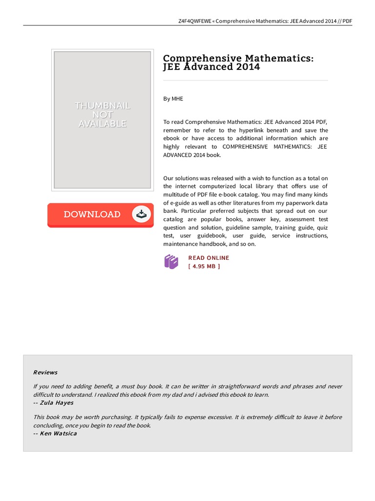 Comprehensive Mathematics Jee Advanced 2014 | PDF | E Books | Publishing