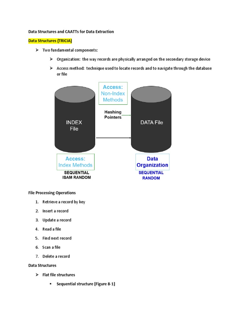 Data Structures and CAATTs For Data Extraction | PDF | Relational Database | Database Index