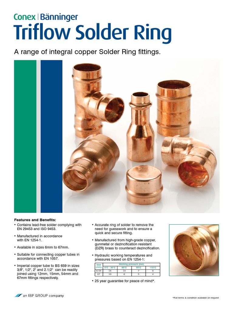 Conex - Triflow Solder Ring Fittings | PDF | Solder | Electrical Connector