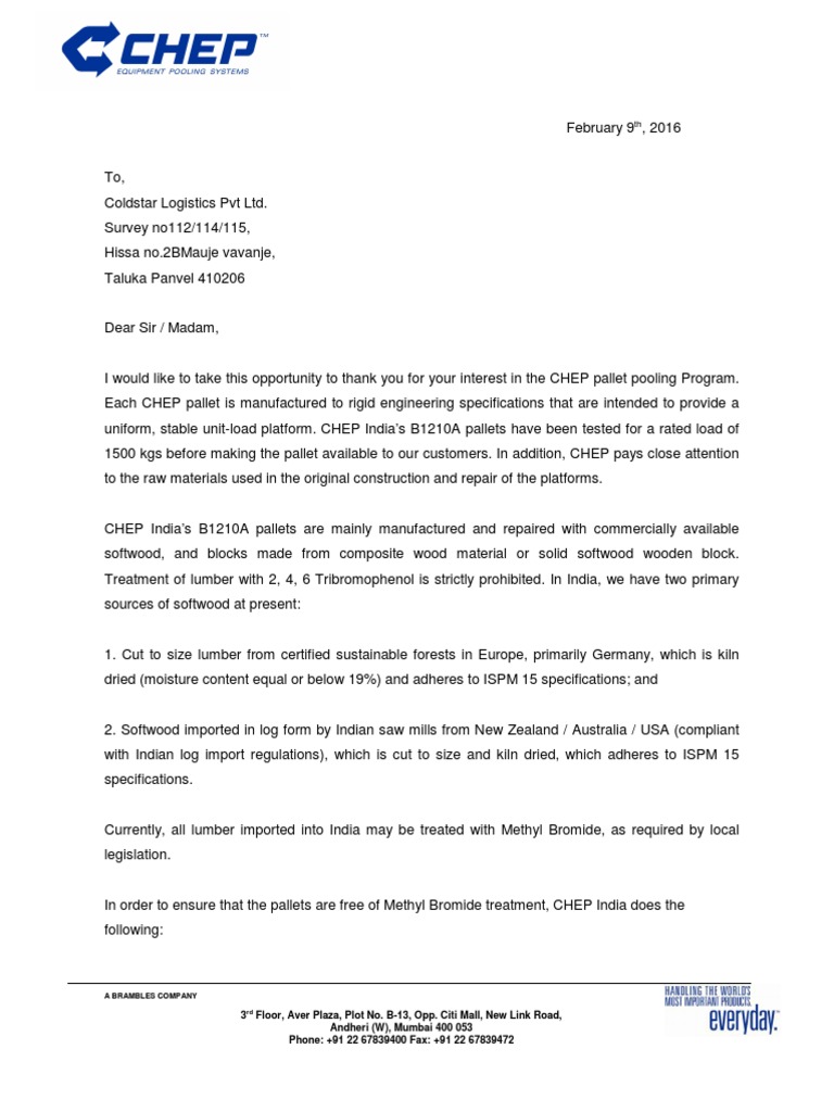 Quality Certificate CHEP | PDF | Lumber | Pallet