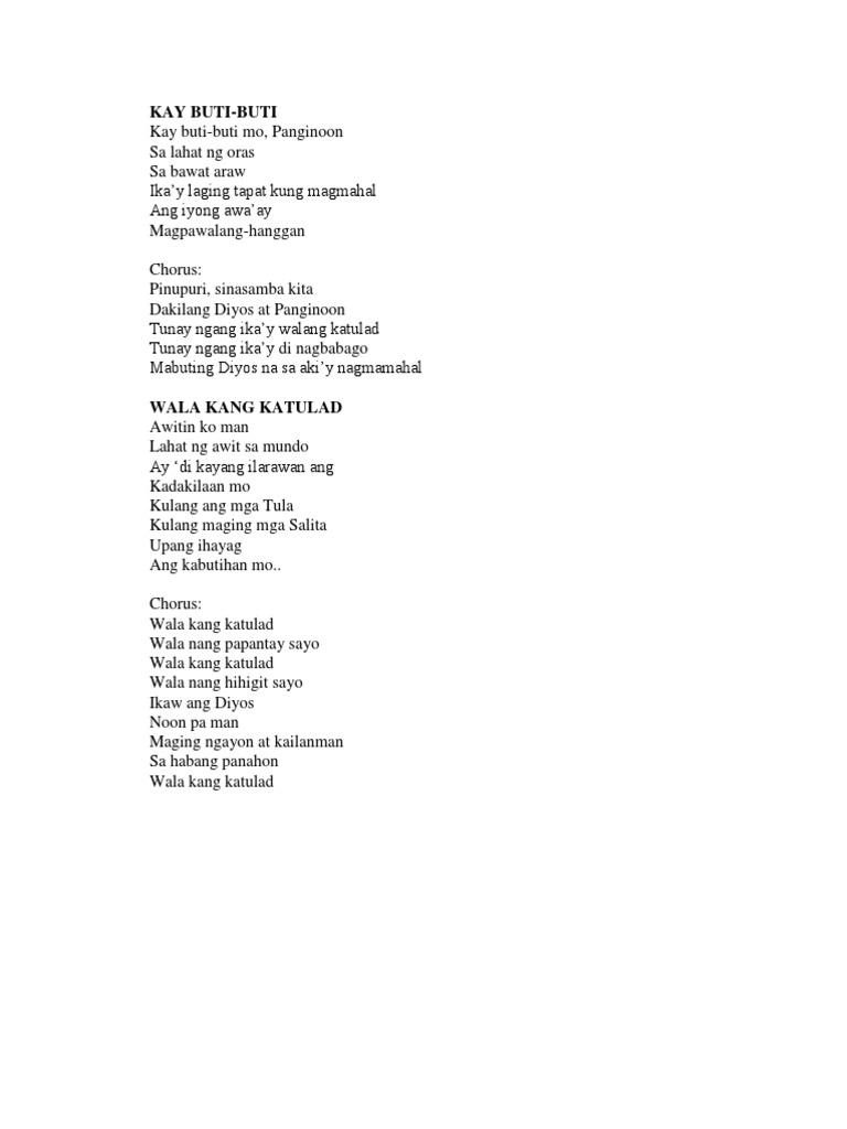 Tagalog Christian Song Lyrics | PDF
