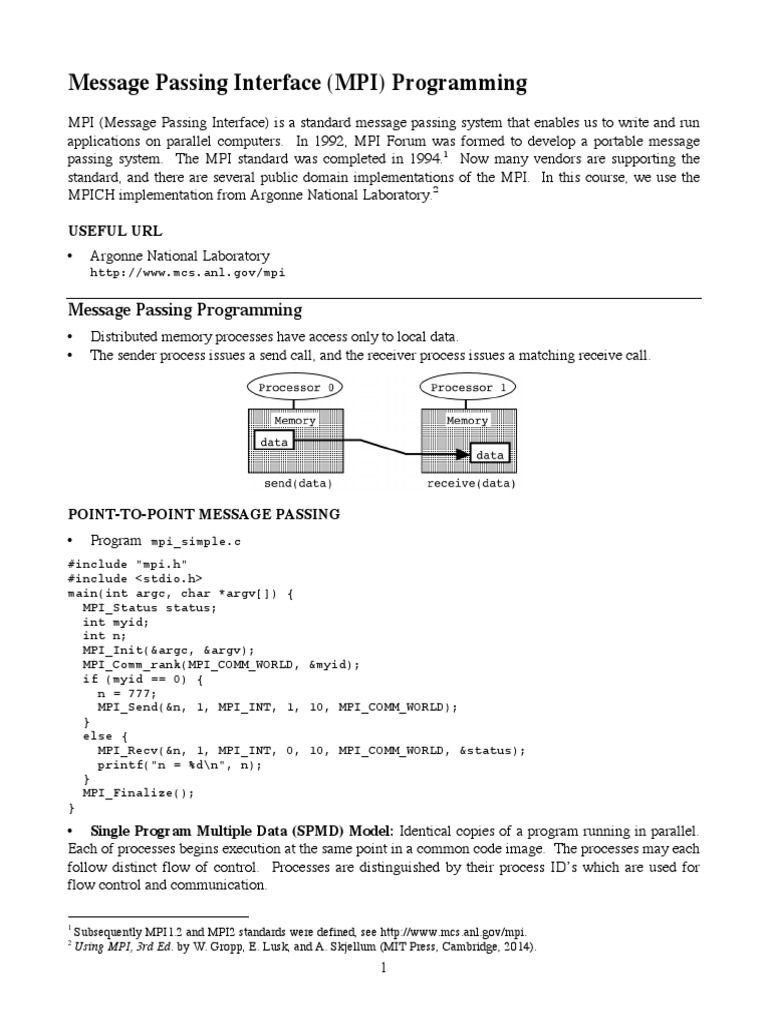 Message Passing Interface (MPI) Programming | PDF | Message Passing ... Message Passing Interface (MPI) Programming | PDF | Message Passing ...