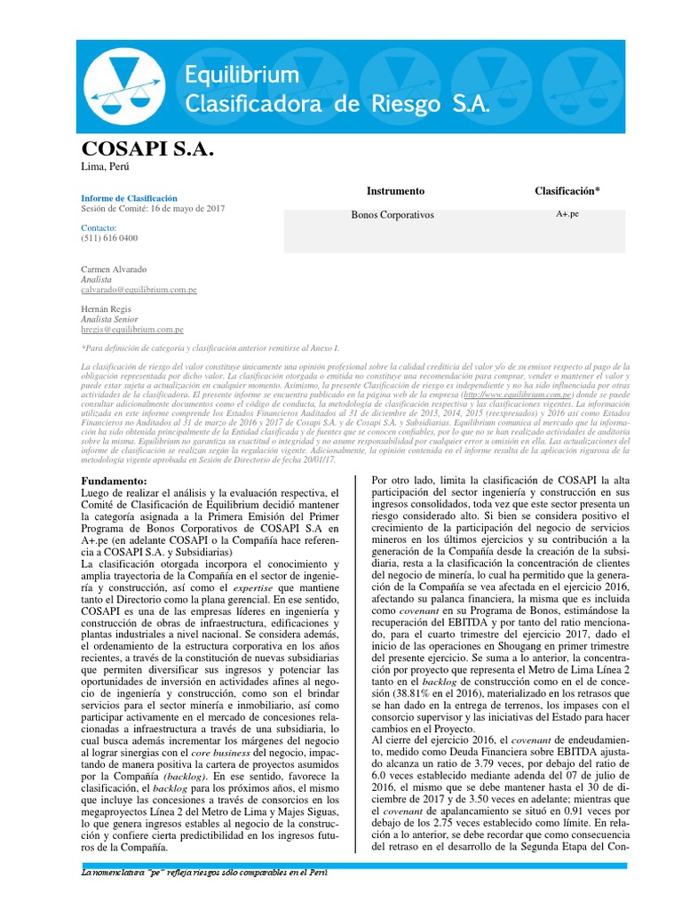 Cosapi PDF | PDF | Minería | Deuda