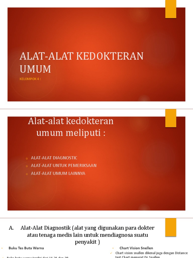 Alat-Alat Kedokteran Umum | PDF