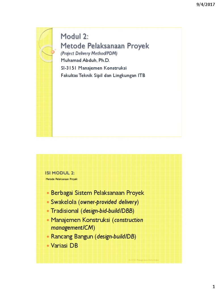 Modul 2 Project Delivery Methods | PDF