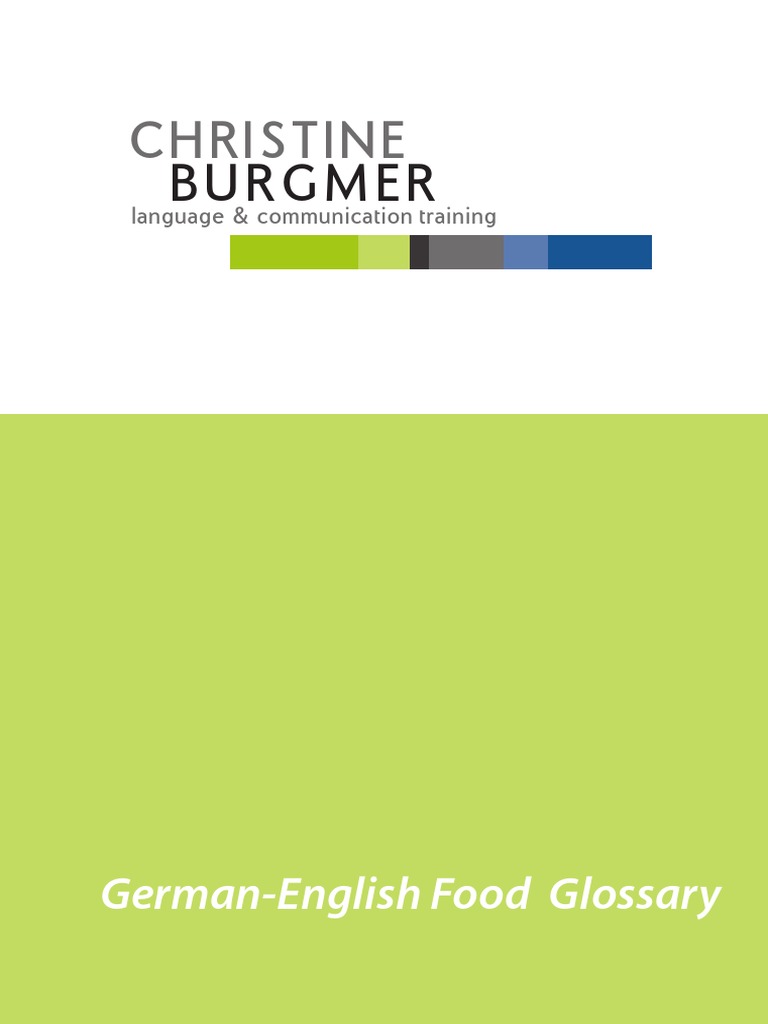 German English Food Glossary 2014 | PDF | Sausage | Dumpling
