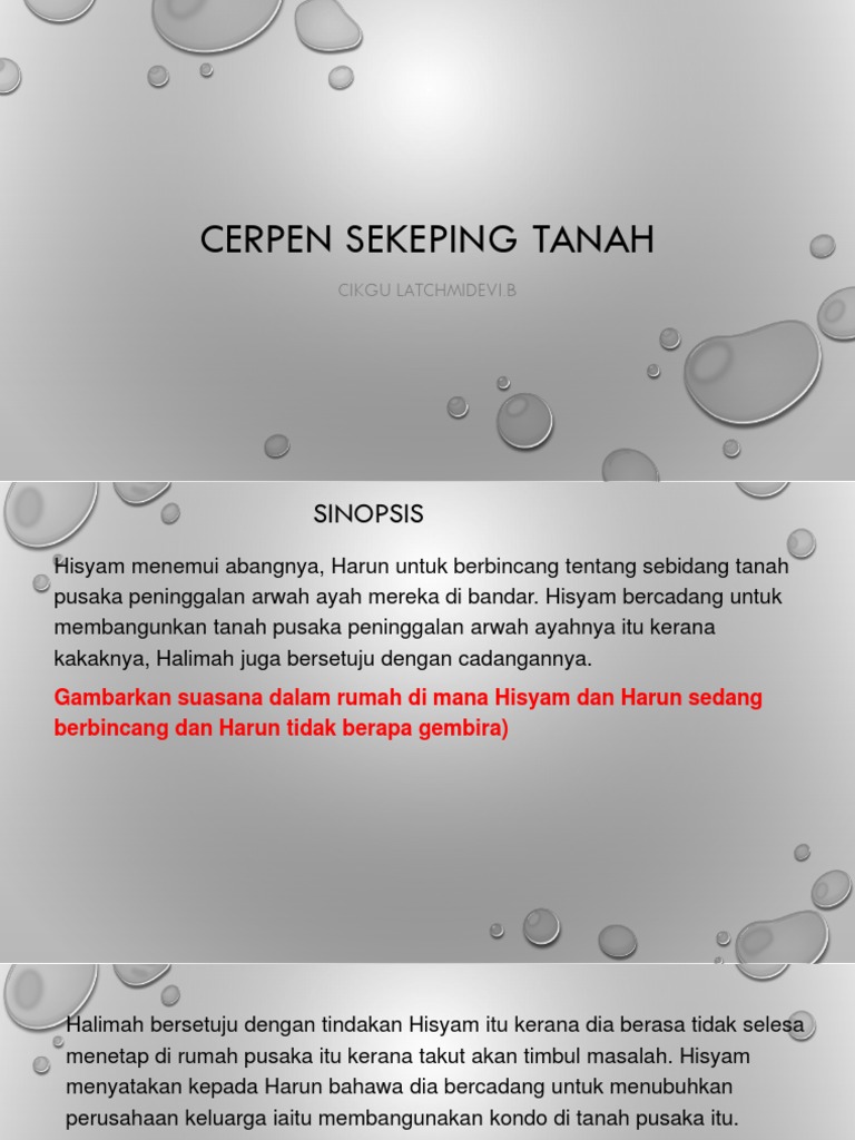 Cerpen Sekeping Tanah | PDF