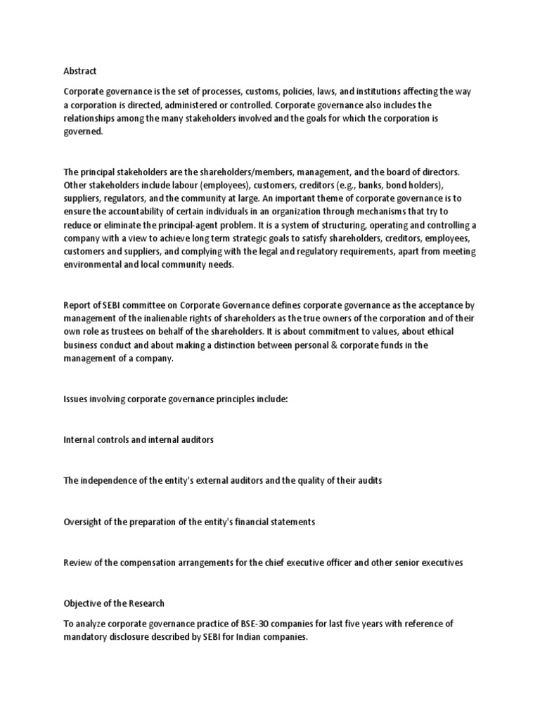 New Microsoft Word Document | PDF | Corporate Governance | Governance