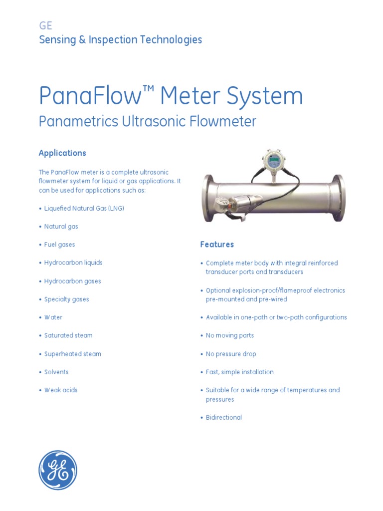 Panaflow Meter System: Panametrics Ultrasonic Flowmeter | PDF | Flow ...