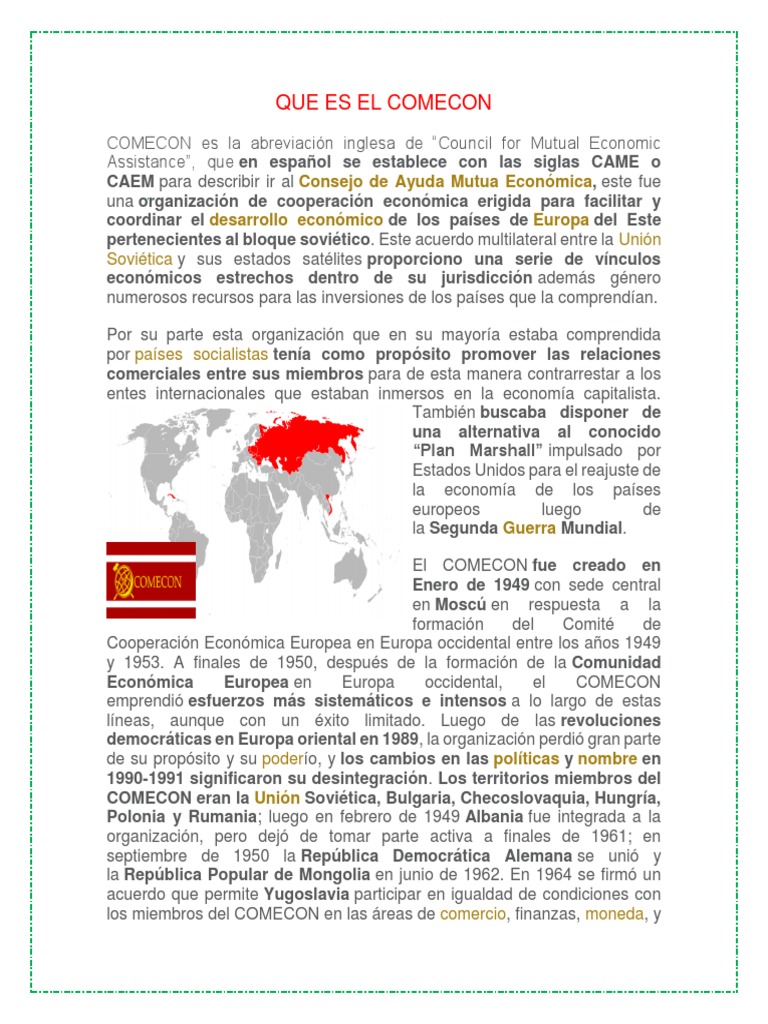 Que Es El Comecon Yetza | PDF | pacto de Varsovia | OTAN