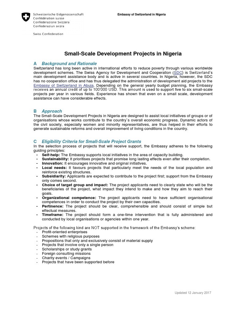 Small Scale Development Projects Nigeria en | PDF | Development Aid ...