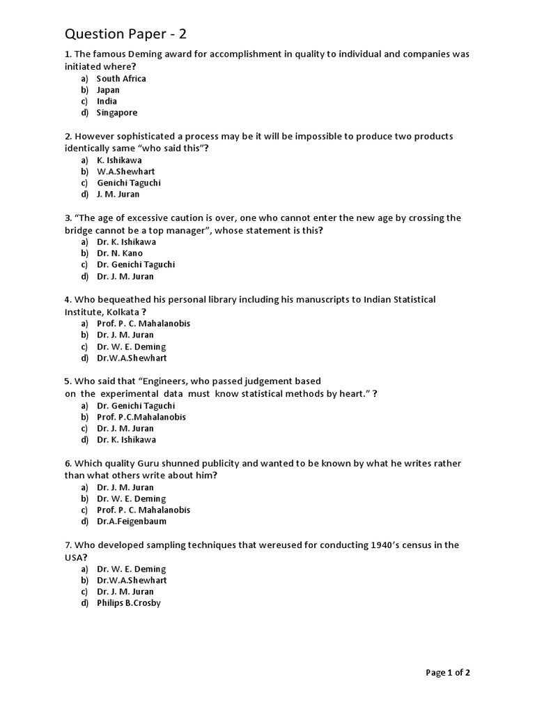 Practice QC Questions | PDF
