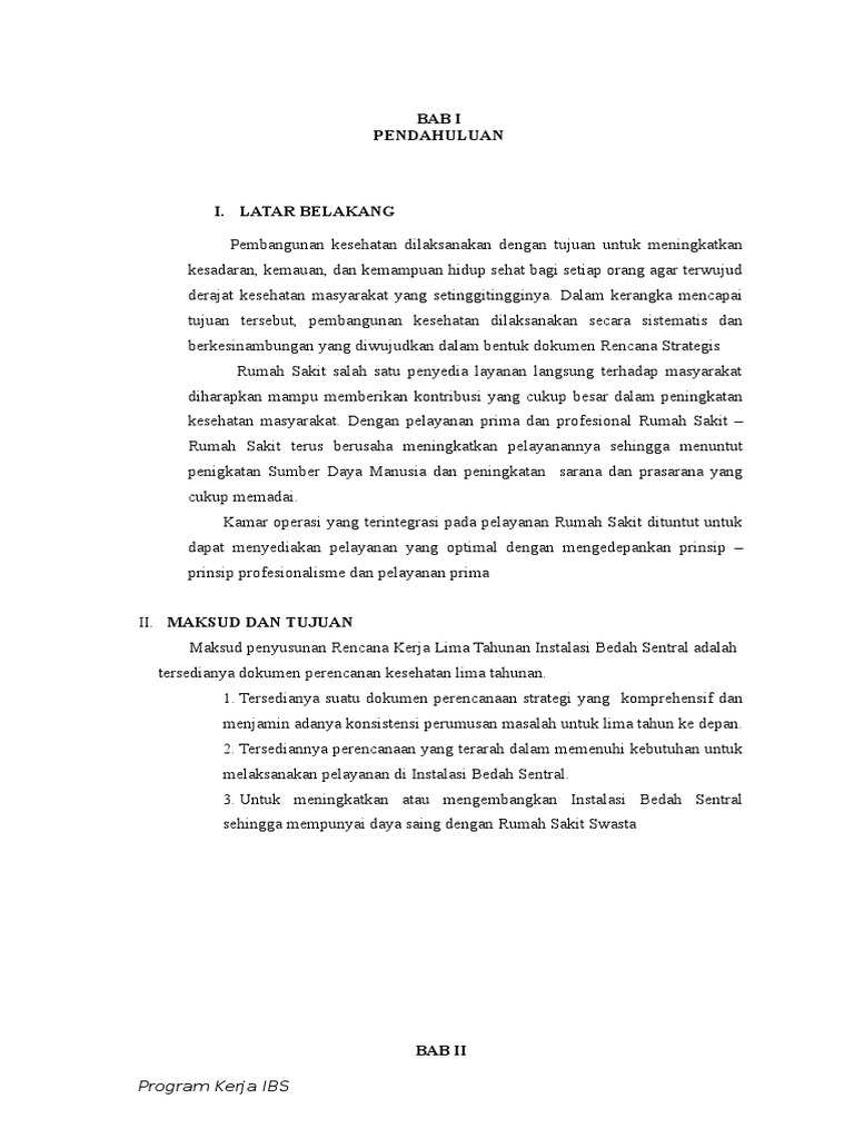 Program Kerja Ibs Rsu Kota Banjar | PDF