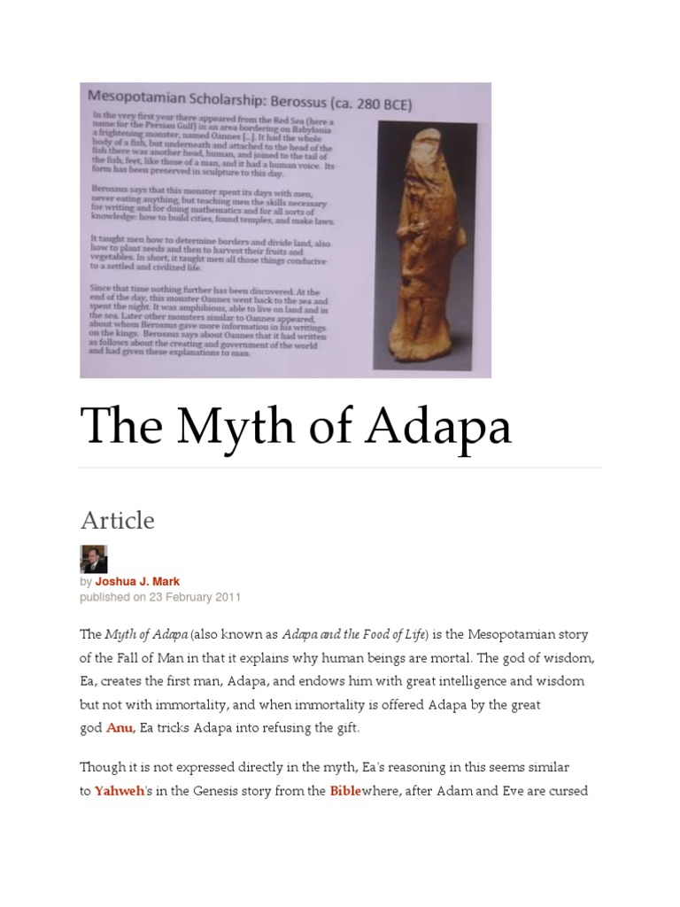 adapa | Ancient Semitic Religions | Mythology