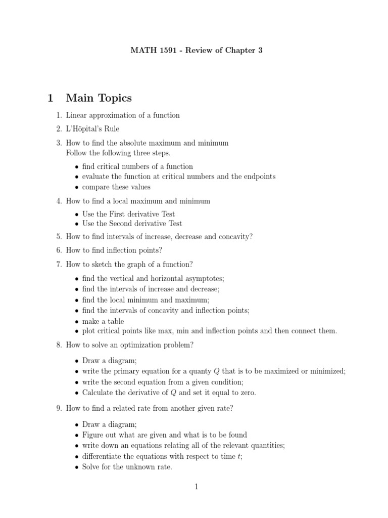 MATH 1591 Chapter 3 Review Guide | PDF | Computers