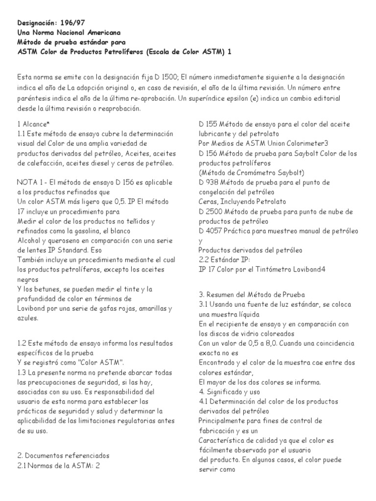 Astm D-1500 | PDF | Color | Ligero