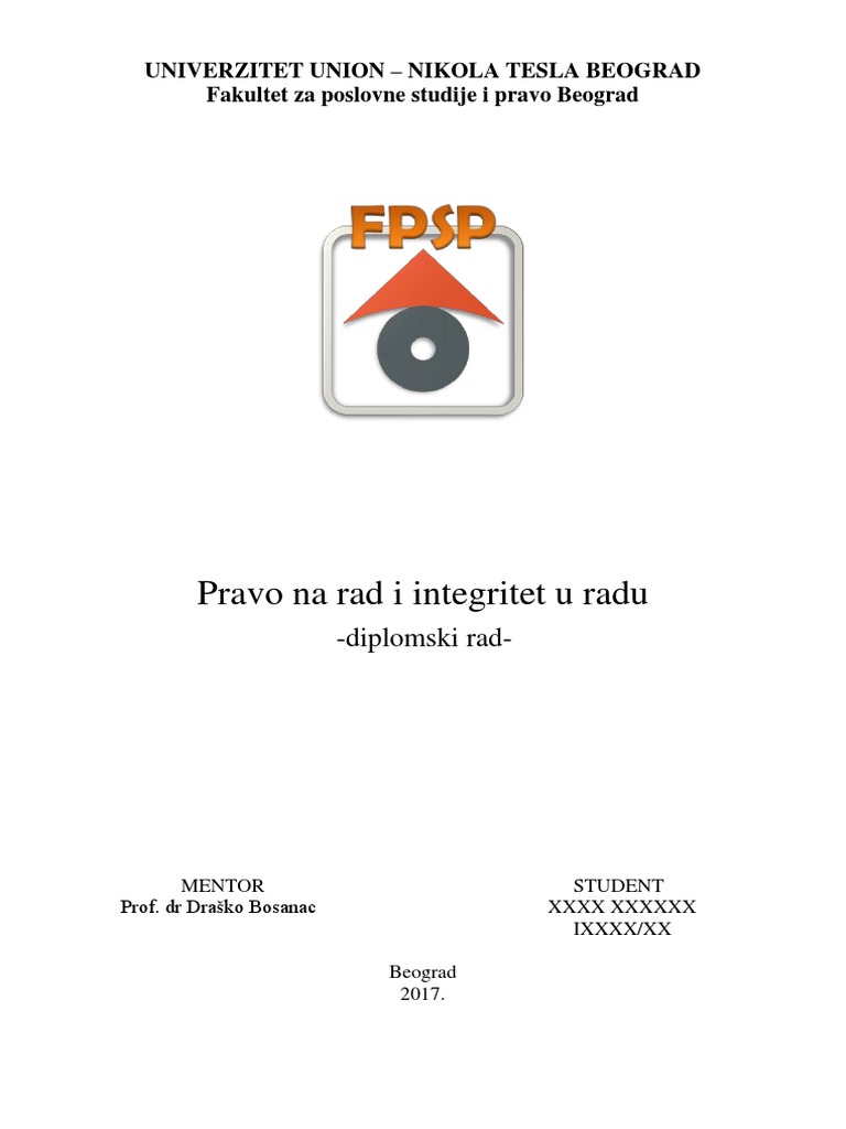 Integritet, Diplomski Rad | PDF